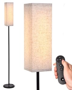 floor lamp for bedroom living room office with remote control modern living room led 4 color temperature & stepless dimmer, standing elegant lamp 3000k-7000k