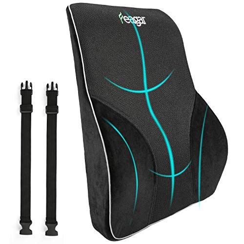 Lumbar Support Pillow/Back Cushion, Memory Foam Orthopedic Backrest for Car Seat, Office/Computer Chair and Wheelchair,Breathable & Ergonomic Design for Back Pain Relief