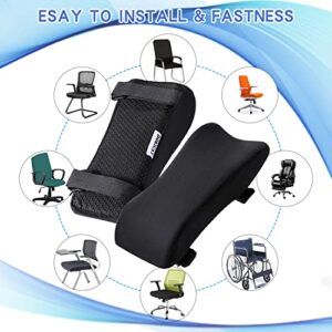 Dokicat Ergonomic Memory Foam Office Chair Armrest Pads, Gaming Chair Arm Rest Cover Pillow, Elbow Support Cushion for Computer, Wheelchair and Desk Chairs (Set of 2)