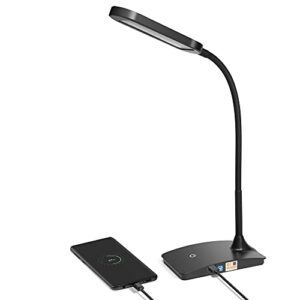 tw lighting ivy20-40bk ivy led desk lamp with usb port for home office – super bright small desk lamp, a perfect led desk light as study lamp, bedside reading lights (black)