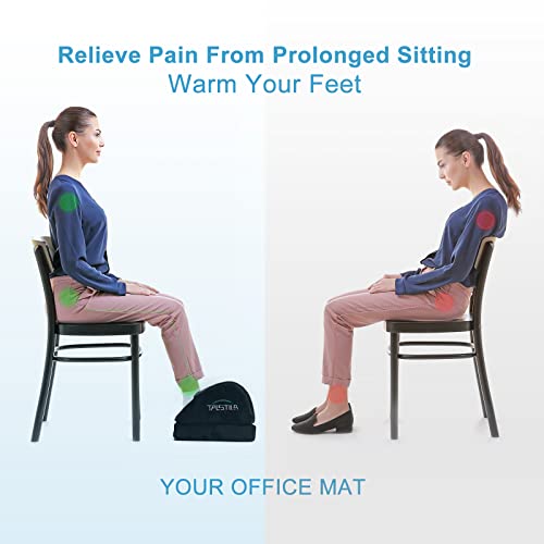 Foot Rest for Under Desk at Work, Foot Rest with Warm Plush Feet Pocket, Ergonomic Adjustable Memory Foam Footrest for Office Chair, Foot Stool for Office & Airplane Travel - Back & Leg Pain Relief