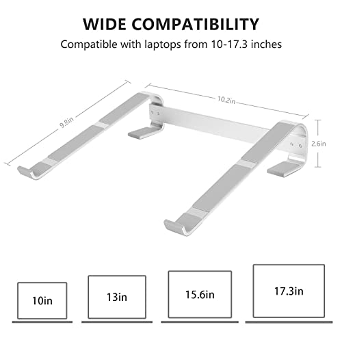 KYQEE Laptop Riser for Desk, Laptop Stand, Ergonomic Aluminum Computer Stand for Laptop, Ventilated Notebook Stand Compatible with MacBook Air Pro, Dell XPS, HP, More 11-17.3 Inches Work from Home