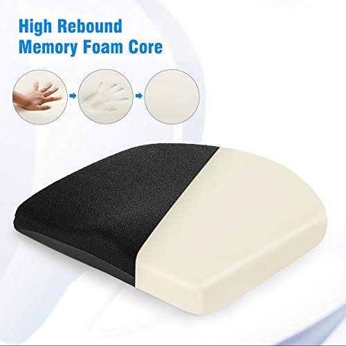 Tsumbay Memory Foam Seat Cushion, Office Soft Seat Cushion with Carry Handle, Washable Cover, Comfortable Coccyx Cushion for Home Office Chair Pad, Car Seat, Wheelchair -Black