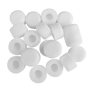 door stop bumper tips – 20 pack white silicone rubber replacement stopper ends with universal fit by room starters