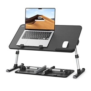 laptop desk for bed, saiji lap desks bed trays for eating writing, adjustable computer laptop stand, foldable lap table in sofa and couch (23.6 x 13,black)