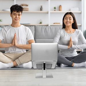 Adjustable Laptop Stand for Desk – Adjustable Height Adjustable Angle Laptop Riser Computer Stand for Desk - Aluminium Metal Laptop Holder - 11” to 17” inch Mac MacBook Pro Air Dell HP - Silver