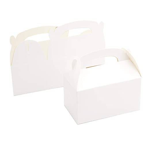 Xxcxpark 24 PCS White Kraft Gift Boxes 6.2x3.5x3.5 inches, Decorative Party Favor Kraft Paper Gift Packaging Box with Lid for DIY Crafting, Cube, Cupcake, Kraft Present Boxes for Birthday, Wedding, Anniversary