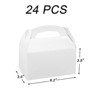 Xxcxpark 24 PCS White Kraft Gift Boxes 6.2x3.5x3.5 inches, Decorative Party Favor Kraft Paper Gift Packaging Box with Lid for DIY Crafting, Cube, Cupcake, Kraft Present Boxes for Birthday, Wedding, Anniversary