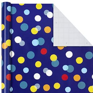 Hallmark Birthday Wrapping Paper Bundle with Cut Lines on Reverse (3-Pack: 55 sq. ft. ttl.) Bright and Holographic Prints and Patterns in Red, Blue, Yellow, White and More