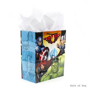 Hallmark Large Avengers Birthday Card and Tissue Gift Bag, Super Hero