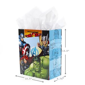 Hallmark Large Avengers Birthday Card and Tissue Gift Bag, Super Hero