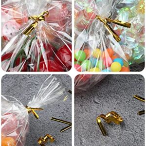 Labeol Cellophane Bags 200Pcs 6X9 Treat Bags with Ties Goodie Bags Clear Plastic Bags for Packaging Favor Gift Cookie Candy Bakery Valentines Day Easter