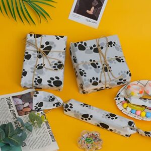 Kavoc 60 Sheets 20 x 20 Inch Dog Paw Print Tissue Paper Puppy Paws Gift Wrap Tissue for Gift Bags Wrapping Paper Rustic Art Holiday Wrapping Paper for DIY Crafts