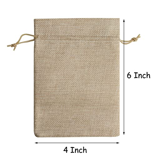 Tendwarm 20Pcs 4x6 inch Burlap Gift Bags with Drawstring Recyclable Linen Sacks Bag for Wedding Favors Party DIY Craft