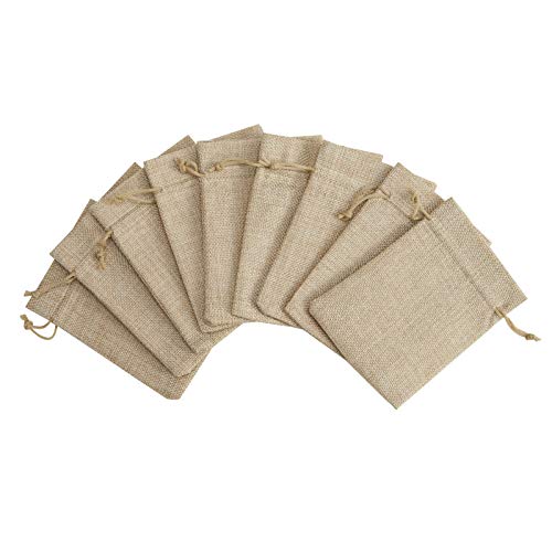 Tendwarm 20Pcs 4x6 inch Burlap Gift Bags with Drawstring Recyclable Linen Sacks Bag for Wedding Favors Party DIY Craft