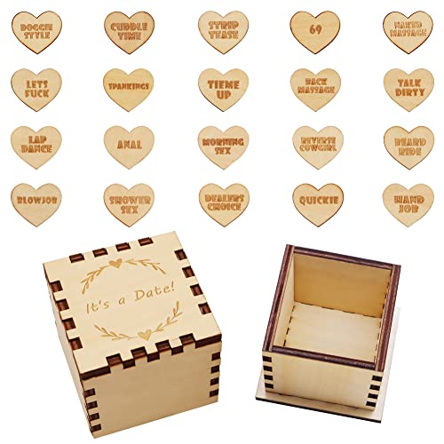 Couples Gifts Date Night Games Ideas Date Night Box Dice Cheeky Gift Date Night Fun Gag Gift, Love Box with 20 Tokens, Naughty Activity Valentine’s Adult Humor, Wedding Anniversary Birthday Gifts