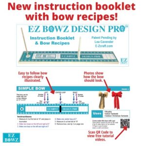 E-Z Bowz Design Pro Bow Maker - Easy Bow Making Tool - Gift Bow Bowmaker Kit - Christmas Decor Bowmaking - Large Bow Maker for Ribbon for Wreaths, Hair Bows