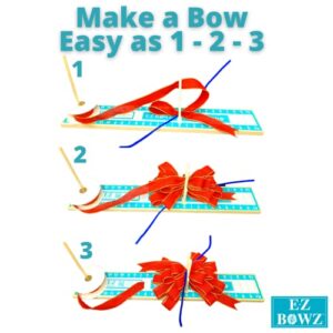 E-Z Bowz Design Pro Bow Maker - Easy Bow Making Tool - Gift Bow Bowmaker Kit - Christmas Decor Bowmaking - Large Bow Maker for Ribbon for Wreaths, Hair Bows