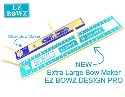 E-Z Bowz Design Pro Bow Maker - Easy Bow Making Tool - Gift Bow Bowmaker Kit - Christmas Decor Bowmaking - Large Bow Maker for Ribbon for Wreaths, Hair Bows