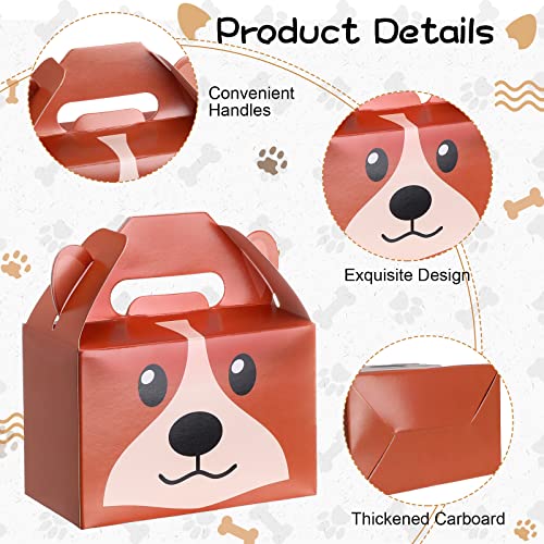 24 Pcs Dog Party Favors Boxes Puppy Treat Boxes Dog Print Candy Party Favor Boxes for Kids Birthday Foldable Gift Boxes, Goodie Boxes for Wedding Baby Shower Decoration Dog Party Supplies