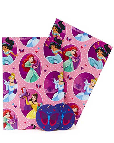 Disney Princess Wrapping Paper - Girls Wrapping Paper - Kids Wrapping Paper, Multicolor