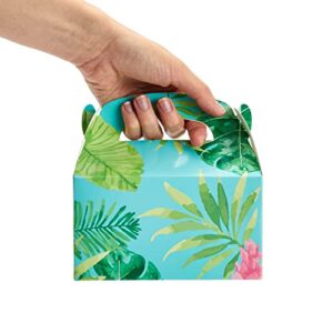 BLUE PANDA 24 Pack Luau Tropical Themed Party Favor Boxes, Tropical Gift Box Set (6 x 3.3 x 3.6 In)