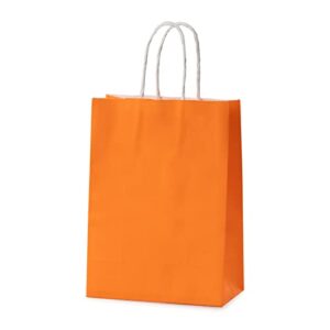 Paper Bags Party Favor Bags Kraft Paper Gift Bags with Handle, Small, 8.3x5.9x3.2 Inches, 16-Pack (Orange, Blue)