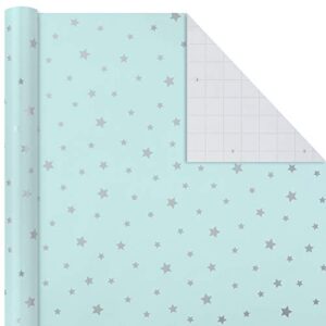 Hallmark All Occasion Wrapping Paper Bundle with Cut Lines on Reverse - Blush, Aqua, Mint, Silver (3-Pack: 105 sq. ft. ttl.) for Birthdays, Mothers Day, Weddings, Easter, Bridal Showers, Baby Showers