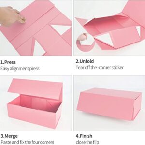 Pink Gift Box 10" x 6" x 3" with Magnetic Closure Lid Gift Box for Presents,Bridesmaid Gifts Box,Cute Box,Birthday Gift box,Luxury for Gift Packaging, Magnetic Gift Box for Wrapping Gifts (Pink)