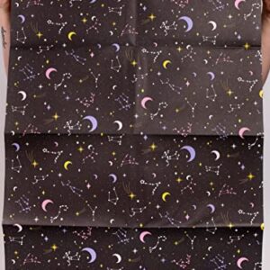 CENTRAL 23 Space Wrapping Paper - 6 Sheets of Gift Wrap - Black and Purple Wrap - Constellations and Galaxy Paper - Stars and Moon - Magic - Birthday Wraps For Girls Boys Women Men - Recyclable