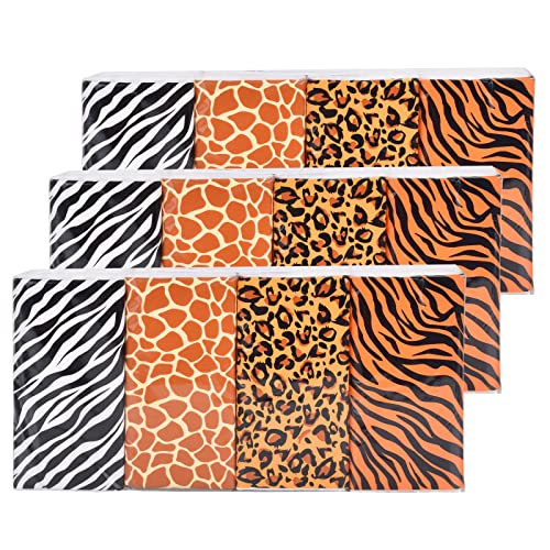 Jungle Safari Animal Print Pocket Pack, White Paper Facial Tissue 24 Pack