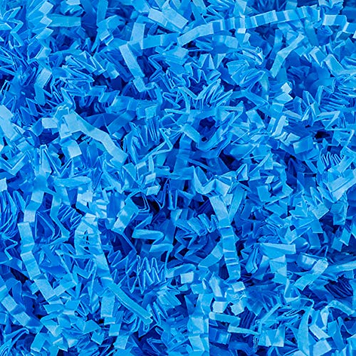 MagicWater Supply Crinkle Cut Paper Shred Filler (4 oz) for Gift Wrapping & Basket Filling - Light Blue