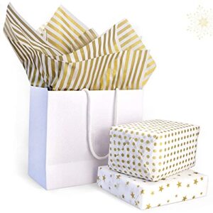 MR FIVE 60 Sheets Gold Tissue Paper Gift Wrap Bulk,20" x 28",Tissue Paper for Gift Bags,DIY and Craft,Wrapping Paper for Graduation,Birthday,Holiday Party Decoration