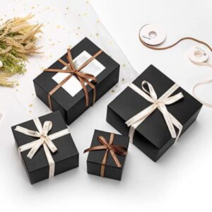 Mcfleet Black Gift Boxes with Lids 9x6x4 Inches 10 Pack Groomsmen Proposal Boxes Cardboard Gift Box for Presents, Craft Boxes for Christmas, Wedding, Graduation, Holiday, Birthday Gift Packaging