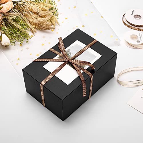 Mcfleet Black Gift Boxes with Lids 9x6x4 Inches 10 Pack Groomsmen Proposal Boxes Cardboard Gift Box for Presents, Craft Boxes for Christmas, Wedding, Graduation, Holiday, Birthday Gift Packaging