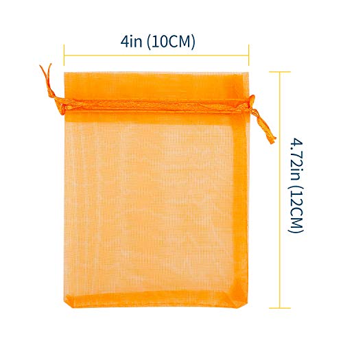 WenTao 100PCS Organza Gift Bags, 4x4.72 Mixed Color Wedding Favor Bags with Drawstring, Premium Candy Jewelry Pouch Party Wrap