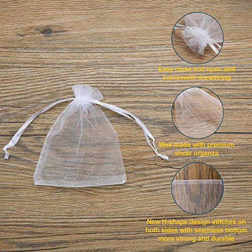 WenTao 100PCS Organza Gift Bags, 4x4.72 Mixed Color Wedding Favor Bags with Drawstring, Premium Candy Jewelry Pouch Party Wrap