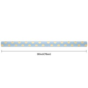 RUSPEPA Wrapping Paper Roll - Gold Foil Dots Baby Blue Background Design for Wedding, Birthday, Shower, Congrats, and Holiday - 30 inches x 32.8 feet