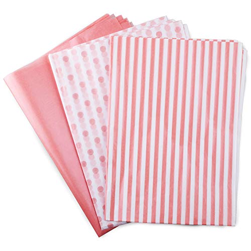 MR FIVE 30 Sheets Salmon Pink Tissue Paper Bulk,Gift Wrapping Tissue Paper 20 x 28 Inch,Pink Tissue Paper for Gift Bags,Crafts and DIY,Gift Wrapping Papper for Birthday Baby Shower Wedding Holiday