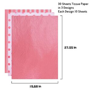 MR FIVE 30 Sheets Salmon Pink Tissue Paper Bulk,Gift Wrapping Tissue Paper 20 x 28 Inch,Pink Tissue Paper for Gift Bags,Crafts and DIY,Gift Wrapping Papper for Birthday Baby Shower Wedding Holiday