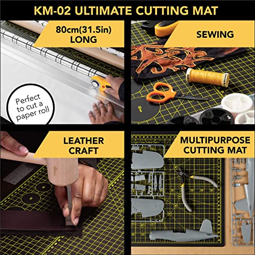 KOUGU Ultimate Surface Protection Hobby Mat - 31 x 12 Inches - Our Premium Silicone & Cutting Mats for Crafts Are Designed for Maximum Surface Protection - Durable, Easy to Clean Crafting Mat