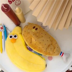 Aufruh Plush Pencil Bag Cute Drumstick Stuffed Pencil Case Cartoon Stationary Pencil Pouch Accessory Soft Cosmetic Pen Bag for Girls Boys School Office