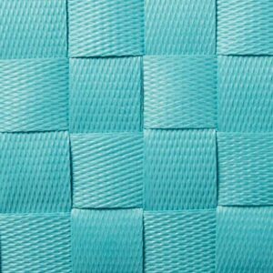 EVIDECO 8400147 Checkered Woven Strap Storage Baskets Totes Set of 3 Turquoise Blue, 7.8 L x 5.3 W x 4.2 H