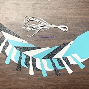 Graduation Decorations Turquoise Black 2023/4pcs Graduation Hat Banner Garlands Teal White Black for Class of 2023 Graduation Party Supplies Teal Grad