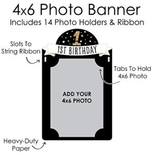 Big Dot of Happiness 1st Birthday Little Mr. Onederful - DIY Boy First Birthday Party Decor - 1-12 Monthly Picture Display - Photo Banner