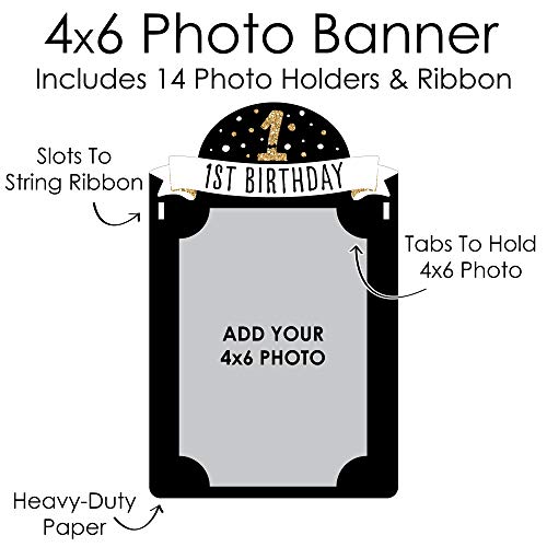 Big Dot of Happiness 1st Birthday Little Mr. Onederful - DIY Boy First Birthday Party Decor - 1-12 Monthly Picture Display - Photo Banner