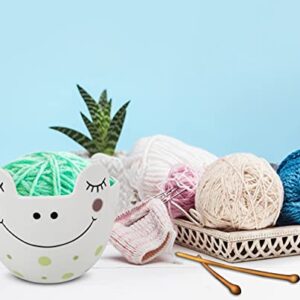 Generic Frog Ceramic Yarn Bowl for Knitting and Crocheting. This Decorative Wool HolderYarn Organizer Makes a Great Gift for Crochet Lovers. (Frog)