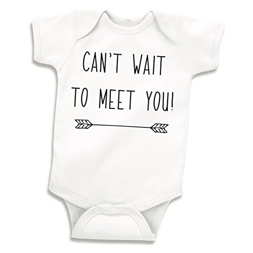 Bump and Beyond Designs Can't Wait to Meet You, Pregnancy Announcement to Grandparents (White, 0-3 Months)