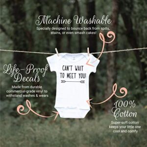 Bump and Beyond Designs Can't Wait to Meet You, Pregnancy Announcement to Grandparents (White, 0-3 Months)