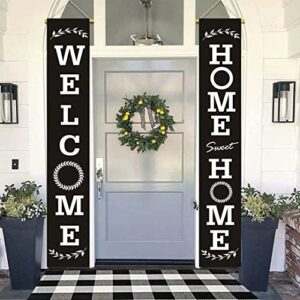 aaroenlys welcome decorations porch banner home sweet home decor wall hanging banner door sign for outdoor indoor yard party 13”x70”